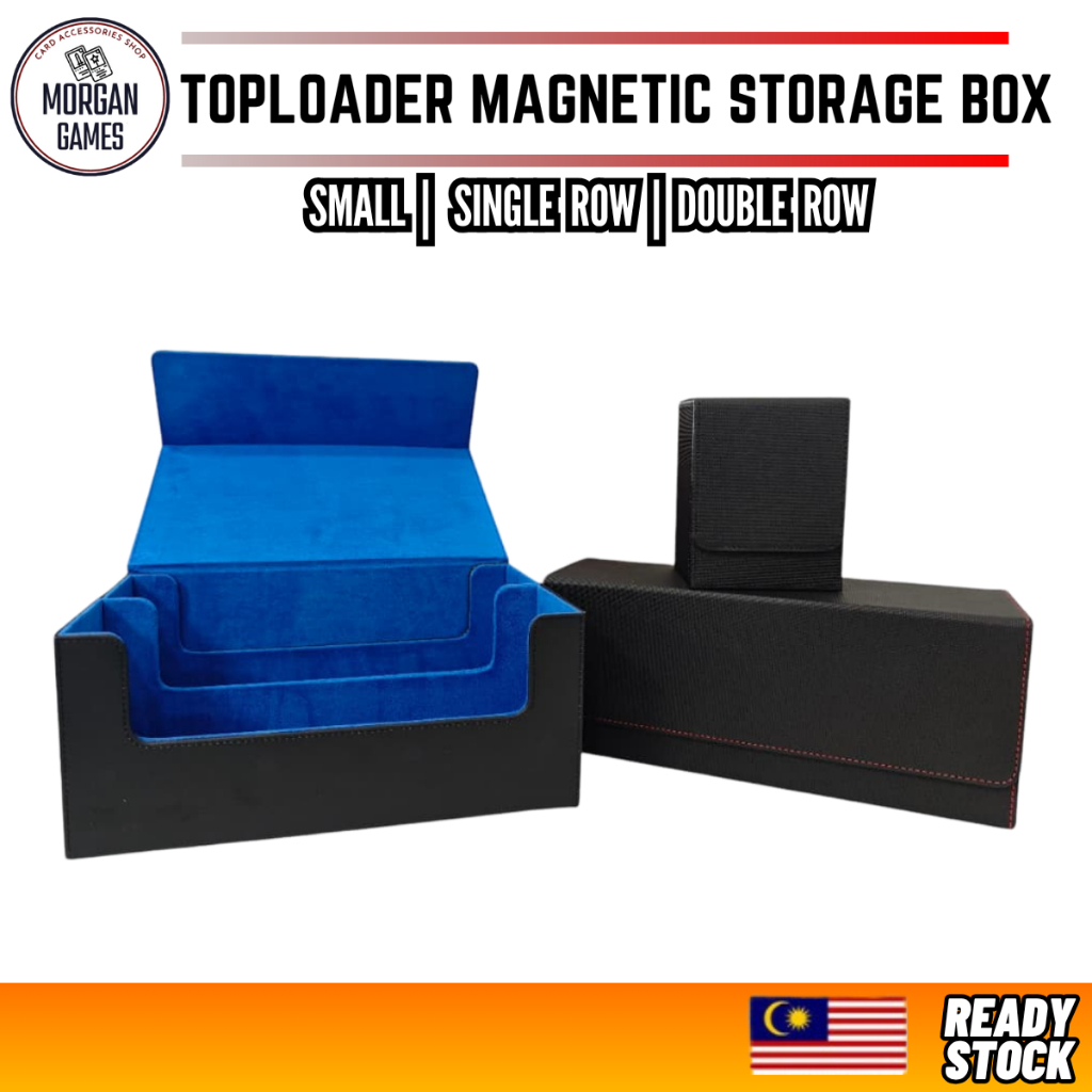 【Morgan Games】 PU Fabric Leather Toploaders & Magnetic Case Storage Box ...