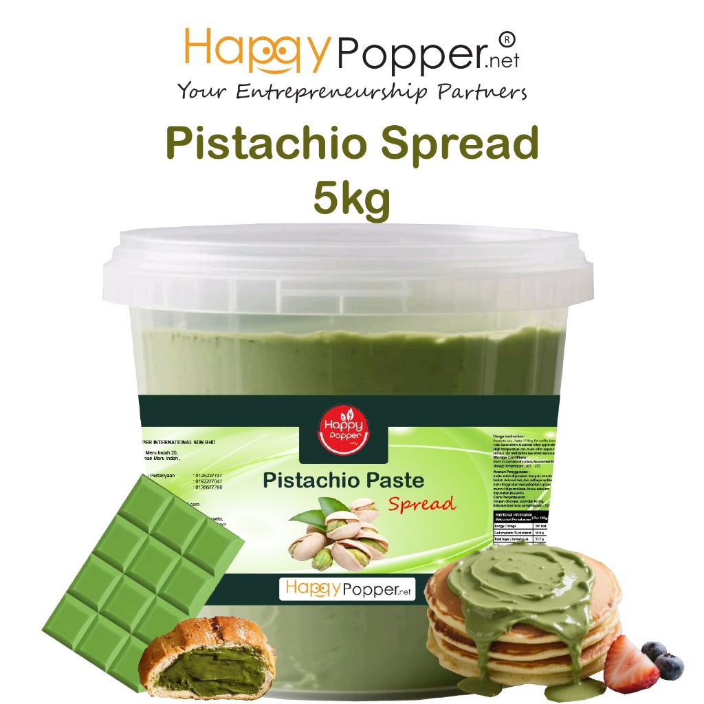 Happypopper Pistachio Spread Paste 5kg 1kg Pistachio Paste 5 kg 1 kg ...