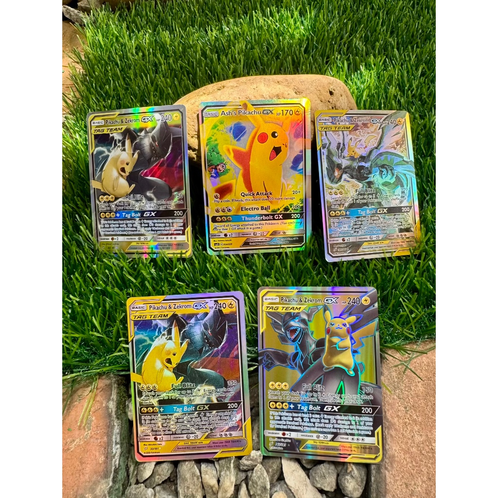 5× Same Pokémon Replica Cards – EX / GX / MEGA / VMAX / Full Art – With ...