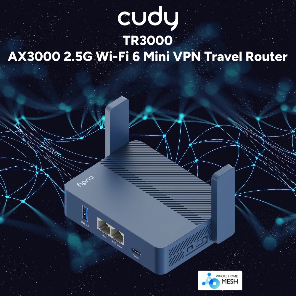 Cudy TR3000 - AX3000 2.5G Wi-Fi 6 Mini VPN Router | WIFI 6 Travel ...