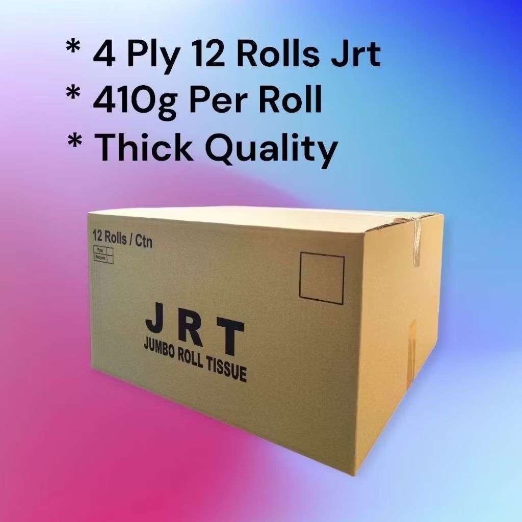 Hippo Jumbo Roll Tissue JRT 4 Rolls 12 Rolls Luxurious Quality 4 Ply ...
