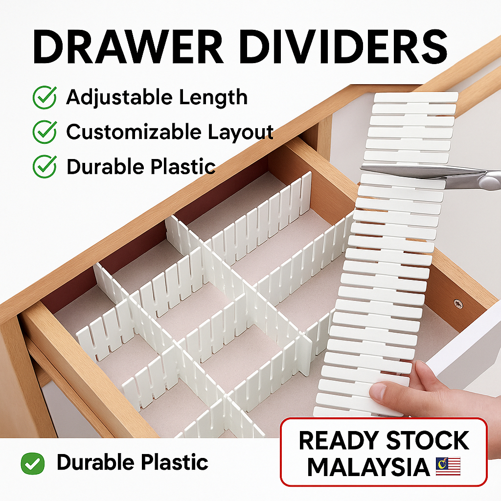 1pc DIY Drawers Divider Organizer Adjustable Storage Partition Board ...