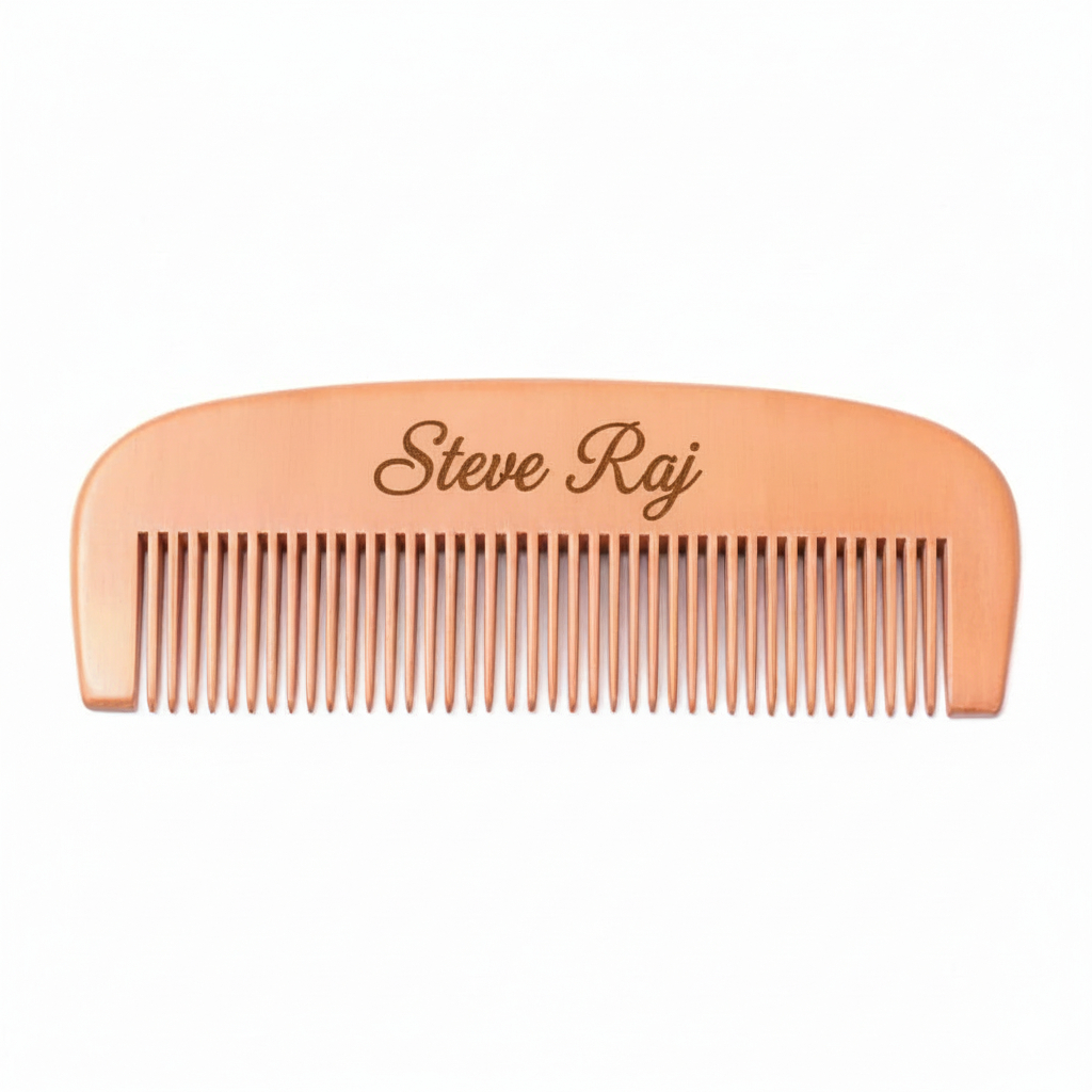 Personalized Peach Wood Beard Comb | 14cm | Oil-Infused | The Malayan ...
