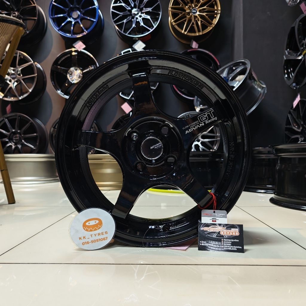 [4PCS] New Sport Rim 15inch Advan GT 15X6.5JJ ET40 4H100 GLASS BLACK ...
