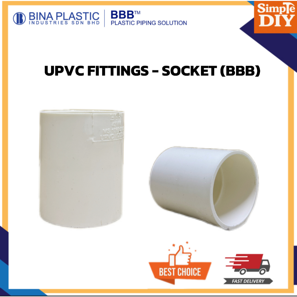 BBB UPVC FITTING 32MM (1-1/4")/PAIP PUTIH/WHITE UPVC FITTING/PAIP ...