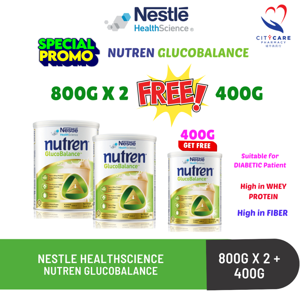 Nutren GlucoBalance 800g x 2 (FREE 400g) | Shopee Singapore