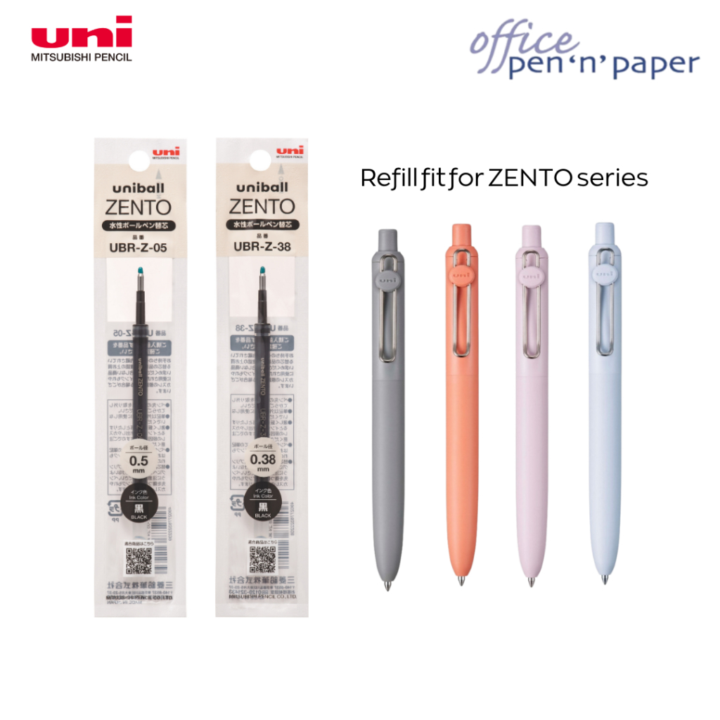 【Uni】ZENTO Gel Pen Refill 0.38mm/0.5mm (Black Ink) | Shopee Singapore