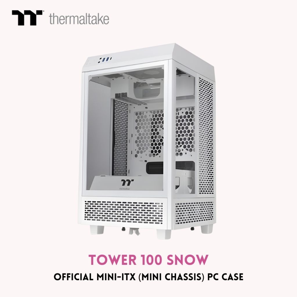 Thermaltake Tower 100 Snow White Mini-ITX Mini Chassis PC Case | Shopee ...
