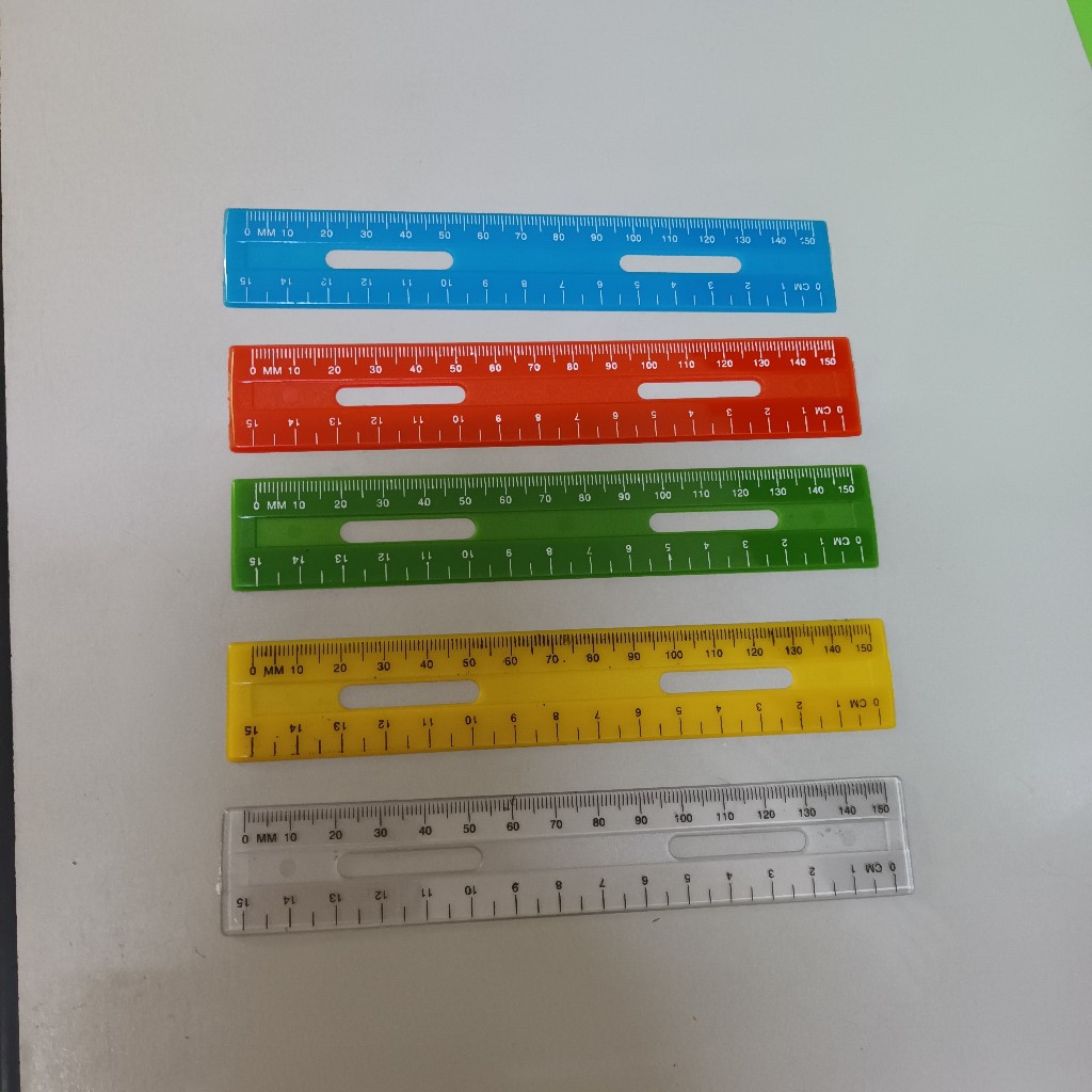 Plastic Ruler 15 cm ( Transparent Clear Ruler/ Colour Ruler) | Shopee ...