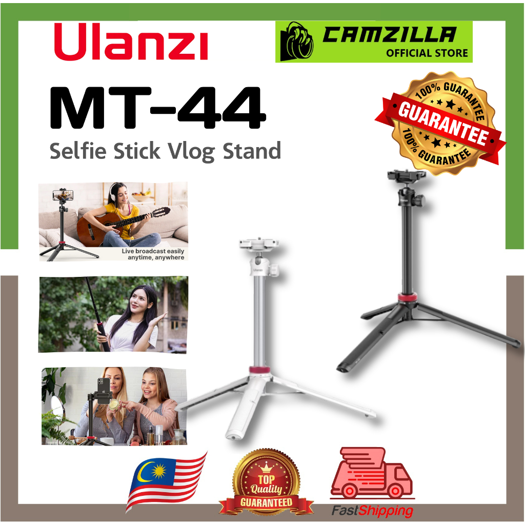 ULANZI MT-44 Extendable Phone Tripod, 59" Selfie Stick Vlog Stand with ...