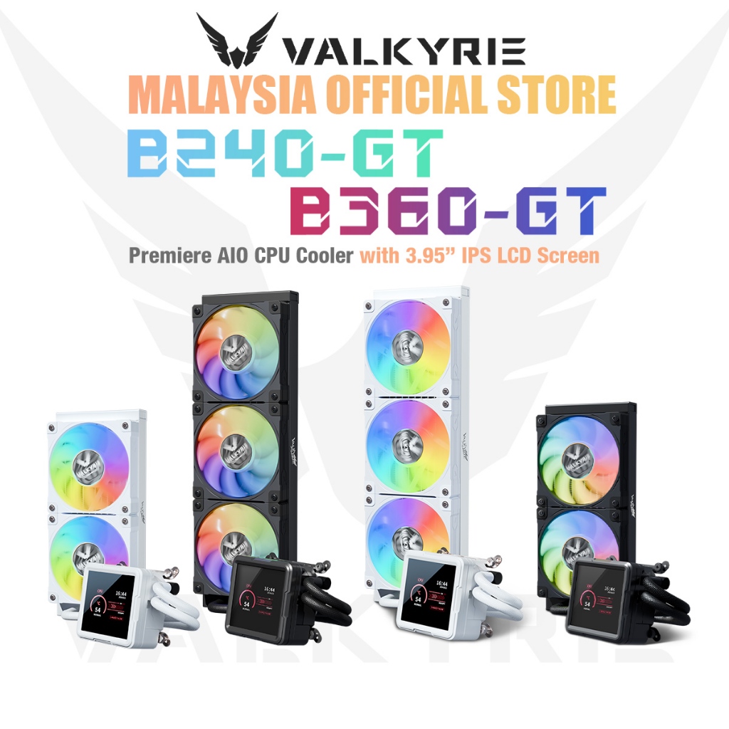 VALKYRIE B240-GT / B360-GT 3.95" LCD CPU AIO COOLER | Shopee Singapore
