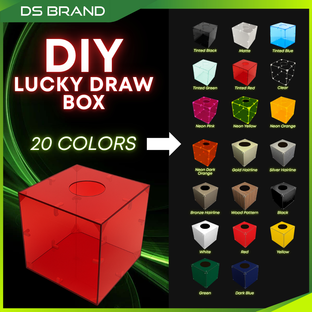 Lucky Draw Box DIY Acrylic / Sandwich Plate Event Contest Party Box 20 ...