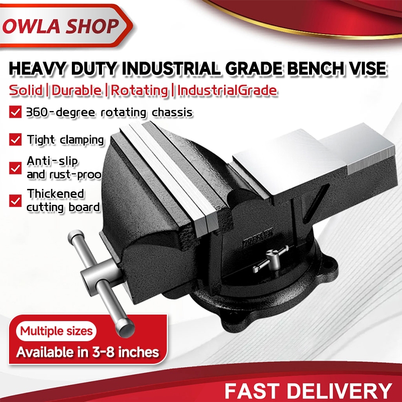 3"/4"/5''/6"/8" Heavy Duty Swivel Base Table Vise Clamp,360 Rotation ...