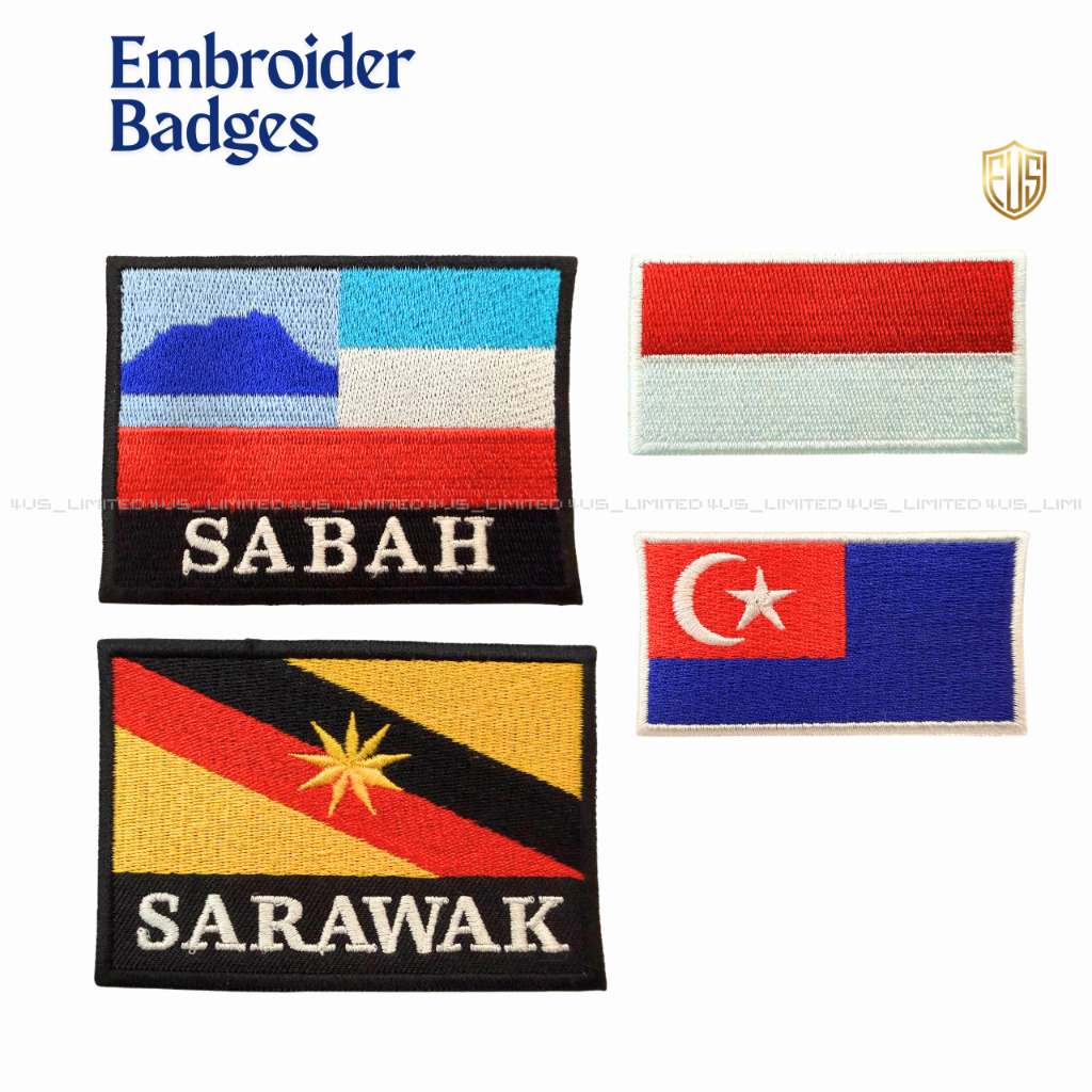 EMBROIDERY LOGO BADGES FLAG | SABAH FLAG | SARAWAK FLAG | JOHOR FLAG ...
