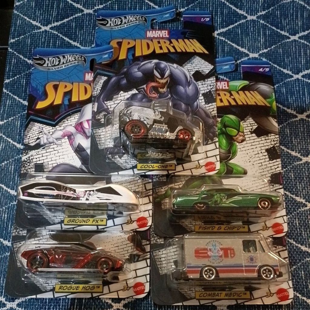 Kereta Mainan Hot Wheels Silver Series Spiderman 2026 Mix | Shopee ...