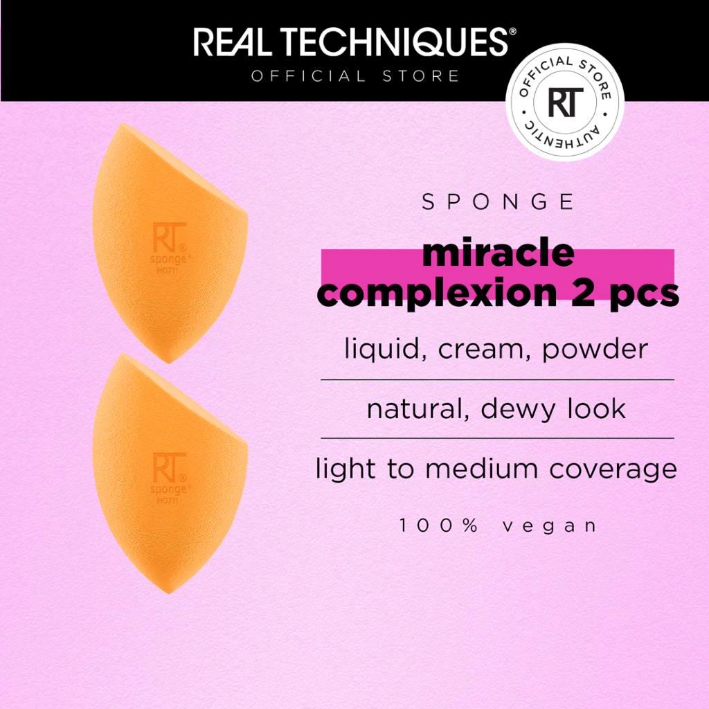 Real Techniques 2 Pack Miracle Complexion Makeup Sponges | Shopee Singapore