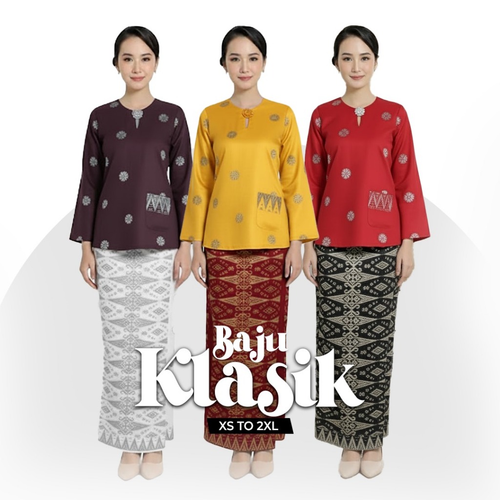 Baju Kurung Klasik Pocket | (size XS-2XL) | Baju Songket | New Arrival ...