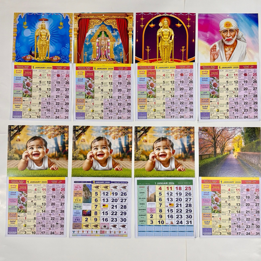 ANJALI Budget Calendar Dual Language 50cmX27cm | Shopee Singapore