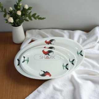 12Inch/14Inch/18Inch, Rooster Ceramic Porcelain Fish Plate Oval Plate ...