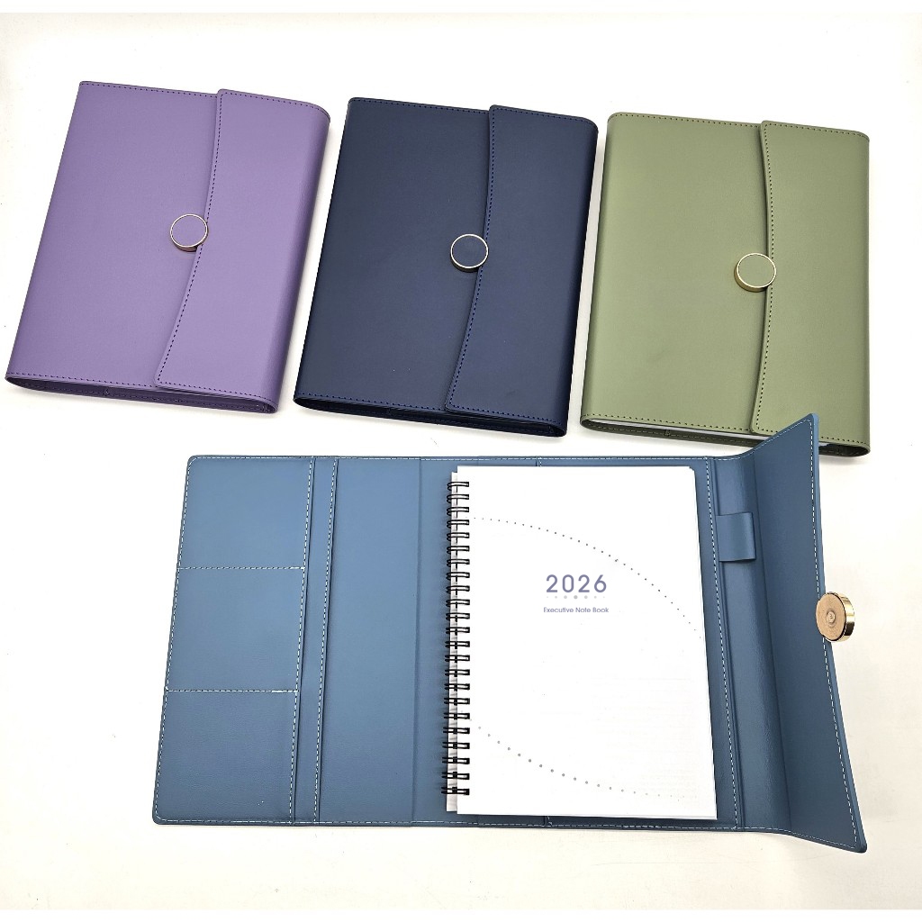 2026 Diary Planner A5 PU Leather W1003 Wire O Monthly Planner Notebook ...