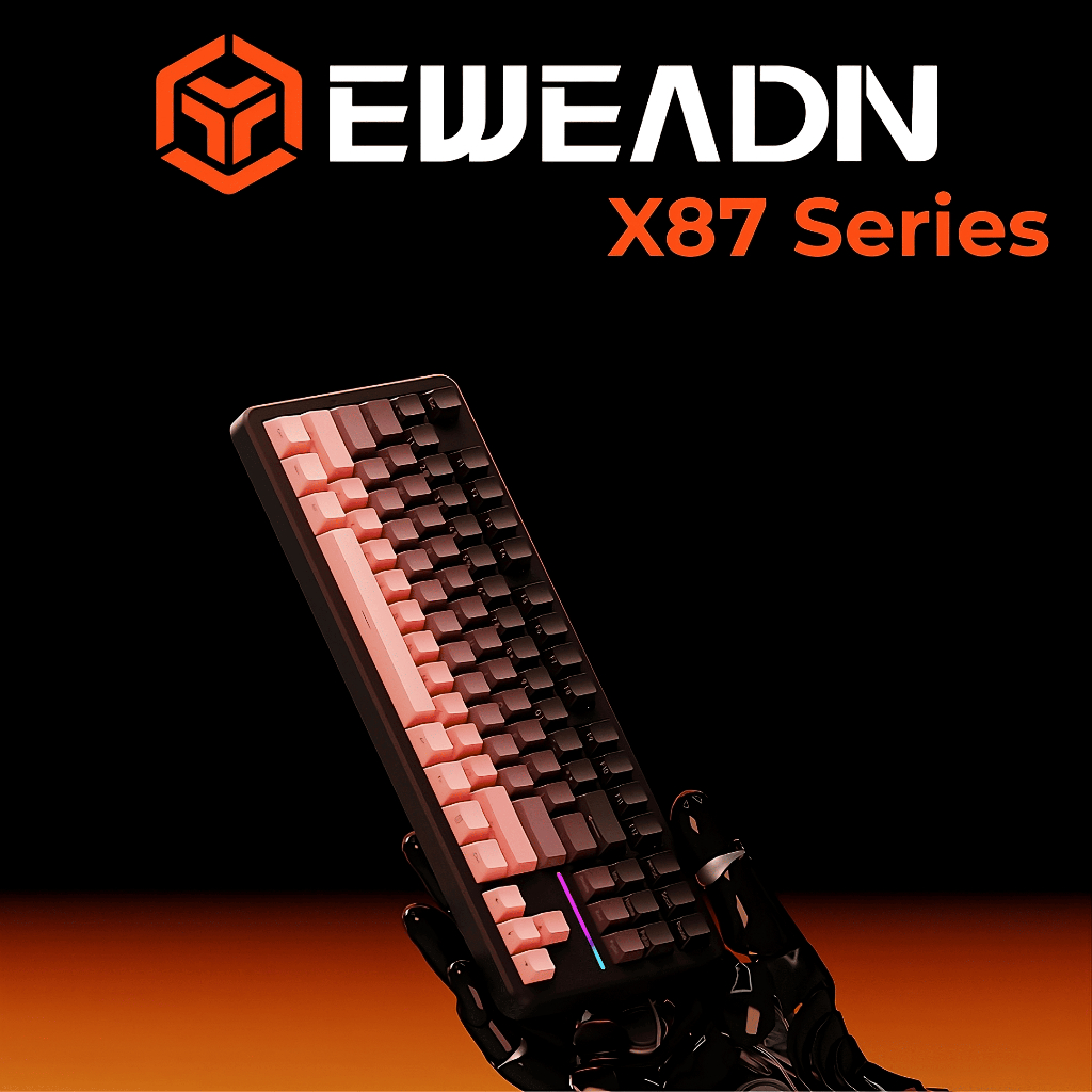 EWEADN X87 87 Keys Wireless Mechanical Keyboard 10000mAh Tri-Mode RGB ...