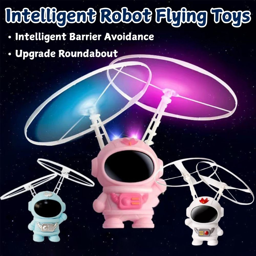 Robot Flying Astronaut 360 Rotating Boomerang Ufo For Kids Rgb Light ...