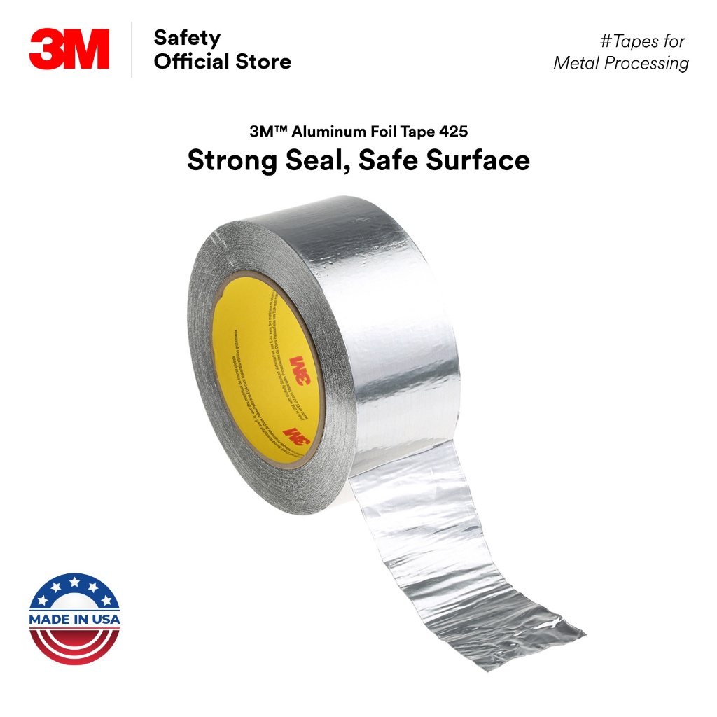 3MTM Aluminum Foil Tape 425/ Heat shielding/ Chemical Masking/ Flame ...