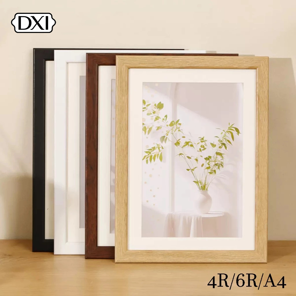 DX | Wooden Frem Gambar A4/6R/4R Minimalist Photo Frame Wall Stand Home ...