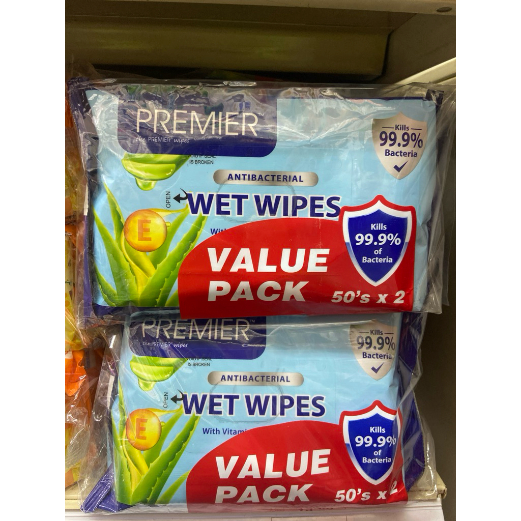 Premier Antibacterial Wet Wipes 50’sx2 | Shopee Singapore