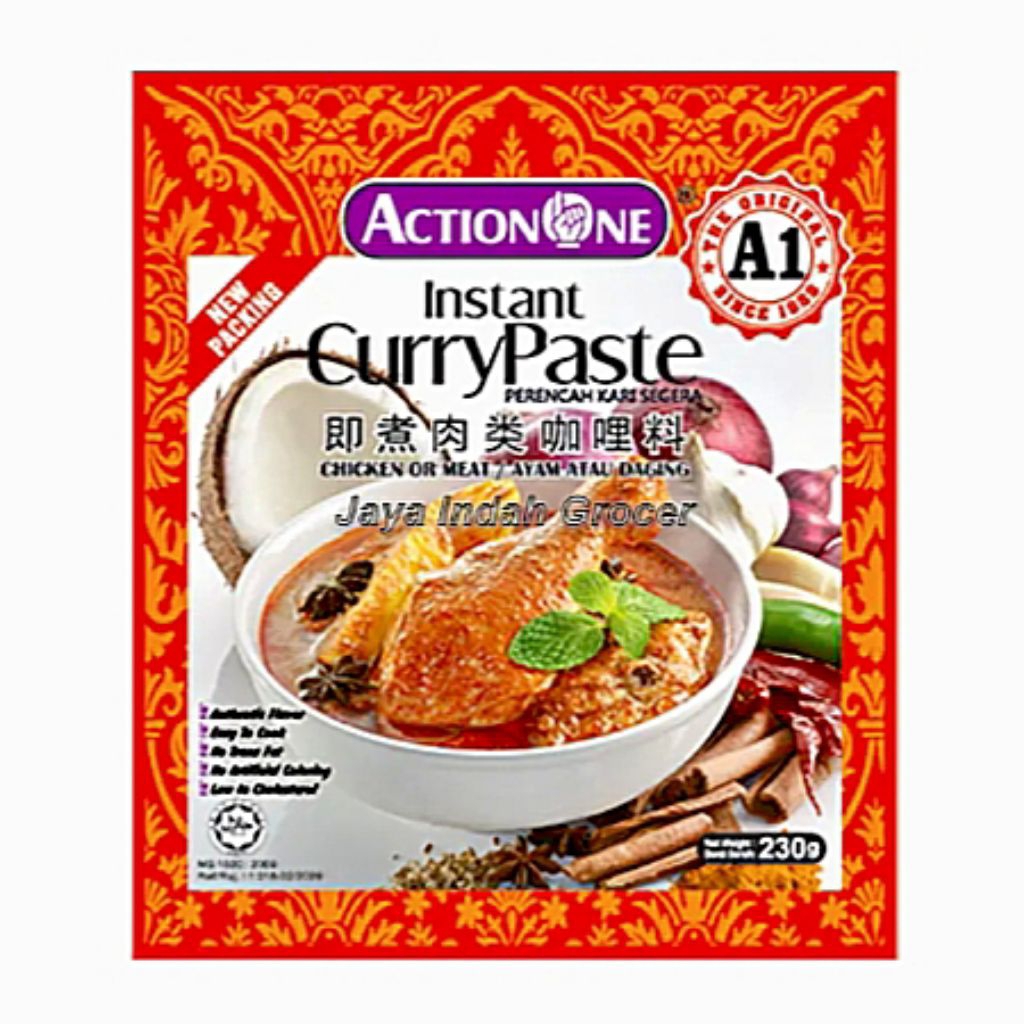 A1 Action One HALAL Instant Chicken Meat Indian Seafood Curry Paste ...