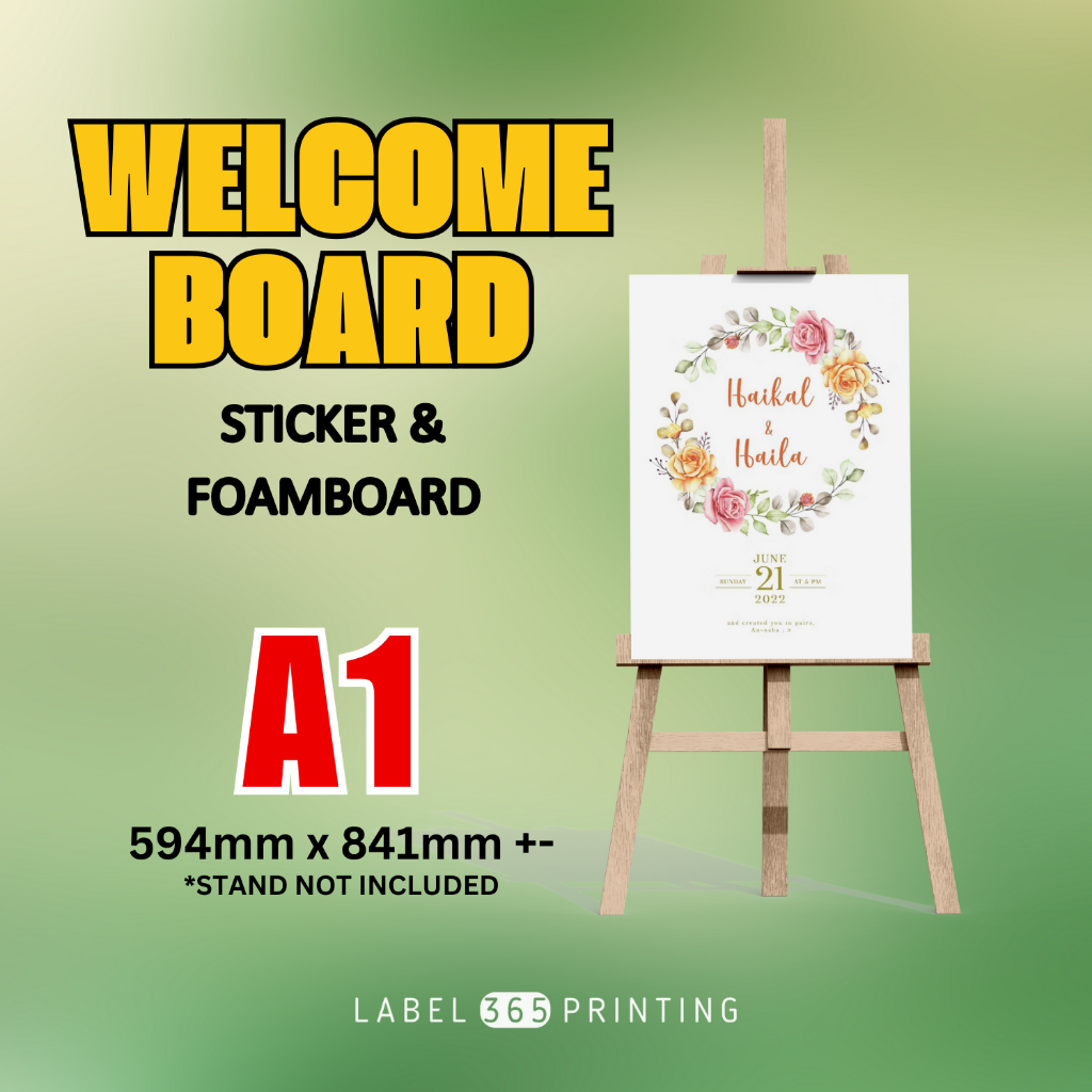 Welcome Board A1 | Wedding Signage | Papan Selamat Datang Perkahwinan ...