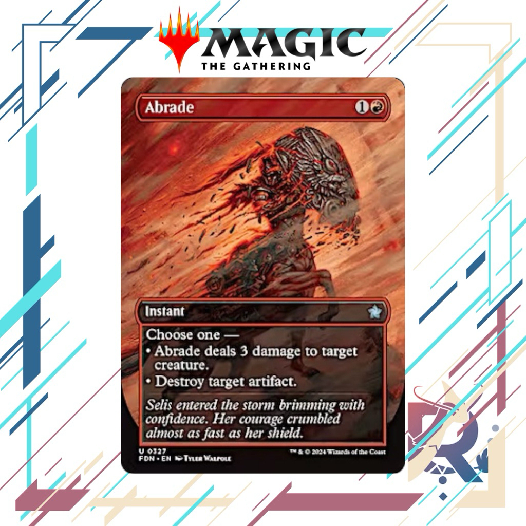 [MTG] Foundations Variants: Abrade (0327 - Borderless) | Shopee Singapore