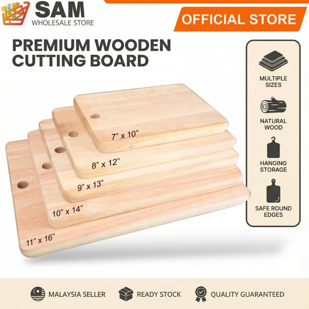 Kitchen Wooden Chopping Wood Cutting Board Papan Potong Dapur papan ...