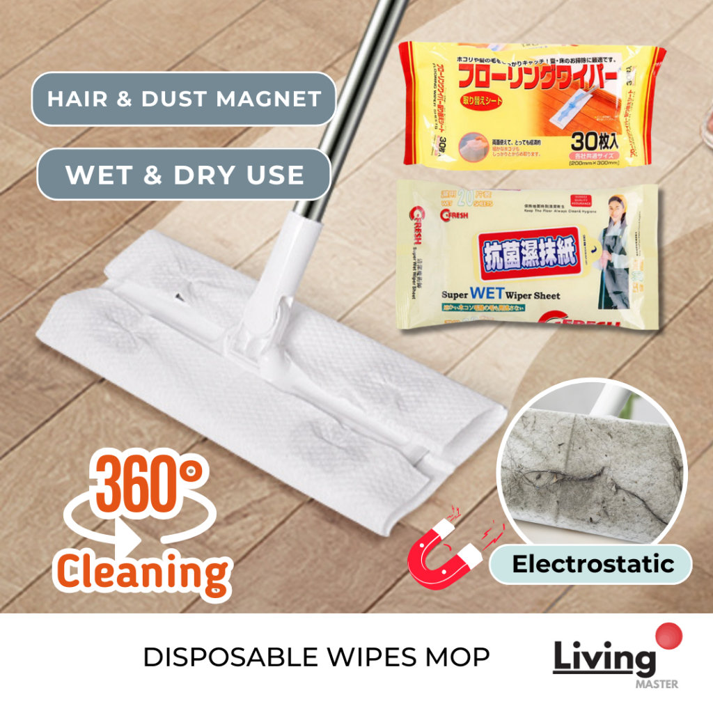 Dust Removing Mop 360 Degrees Rotatable Cleaning Mop Detachable Lantai ...