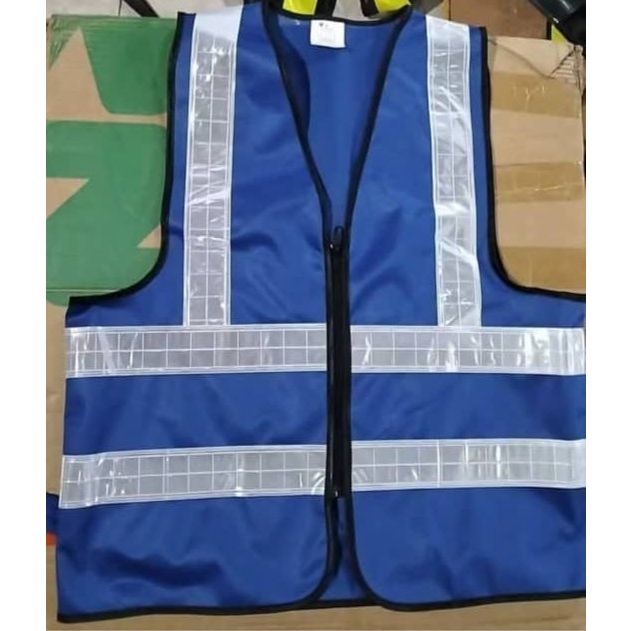 SAFETY VEST REFLECTIVE BLUE COLOR XXL (ZIPPER ) | Shopee Singapore