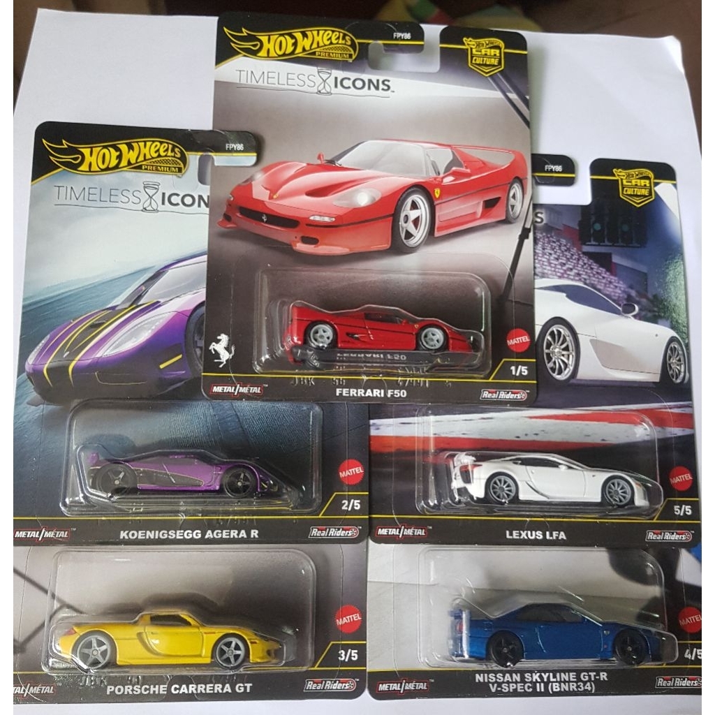 Hotwheels Premium Timeless Icons Ferrari F50,Koenigsegg AgeraR, Porsche ...