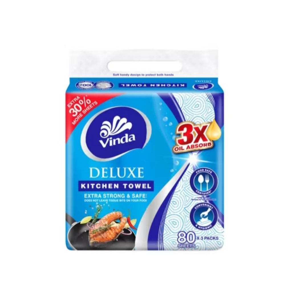 Vinda Deluxe Kitchen Towel/80 sheets × 3 packs/3 packs/80 sheets/Vinda ...