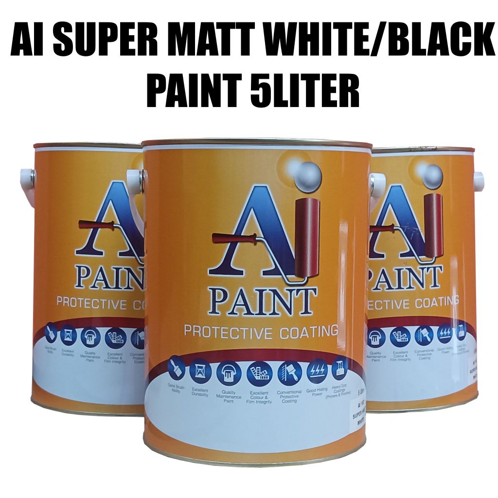 AI Paint Super Matt Black/ Super Matt White 5L | Super Semi-Gloss Black ...