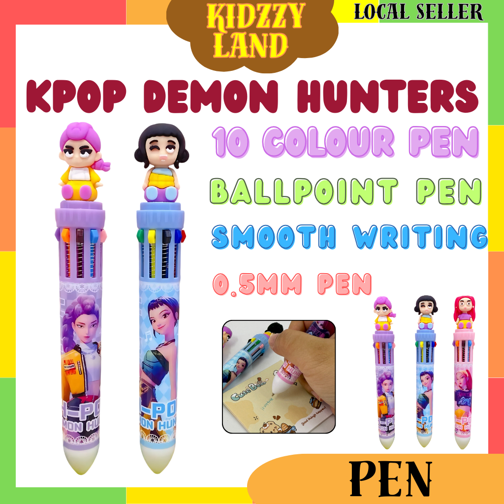 Alat Tulis Stationary 10 Warna Pen Kpop Demon Hunters Huntrix Colour ...