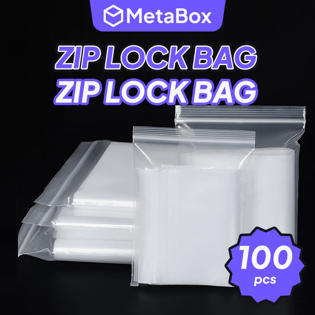 100pcs Zip Lock Reclosable Plastic Bag Transparent Food Storage Beg Zip ...