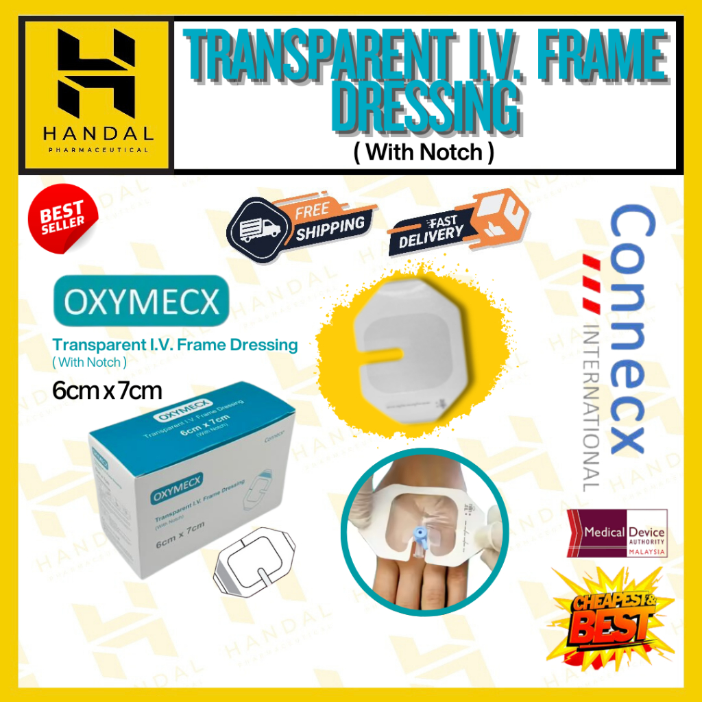 OXYMECX Transparent IV Dressing – Pelekat Luka & IV Frame Kalis Air ...