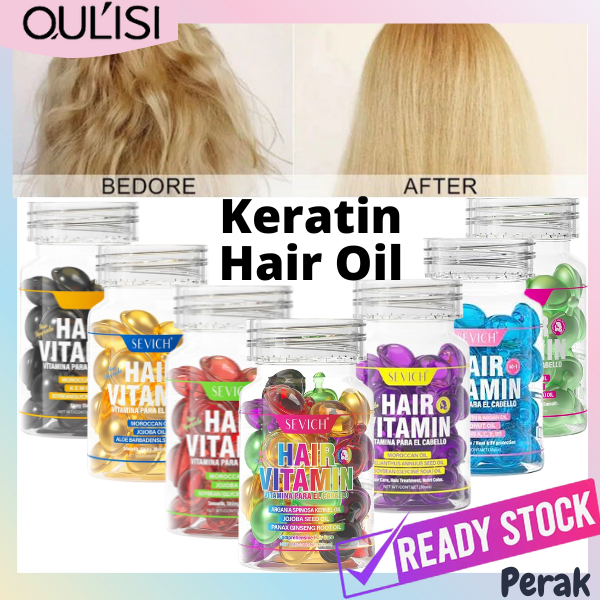 OULISI 30Caps Vitamin E Capsules Pro Keratin Repair Treatment Smooth ...