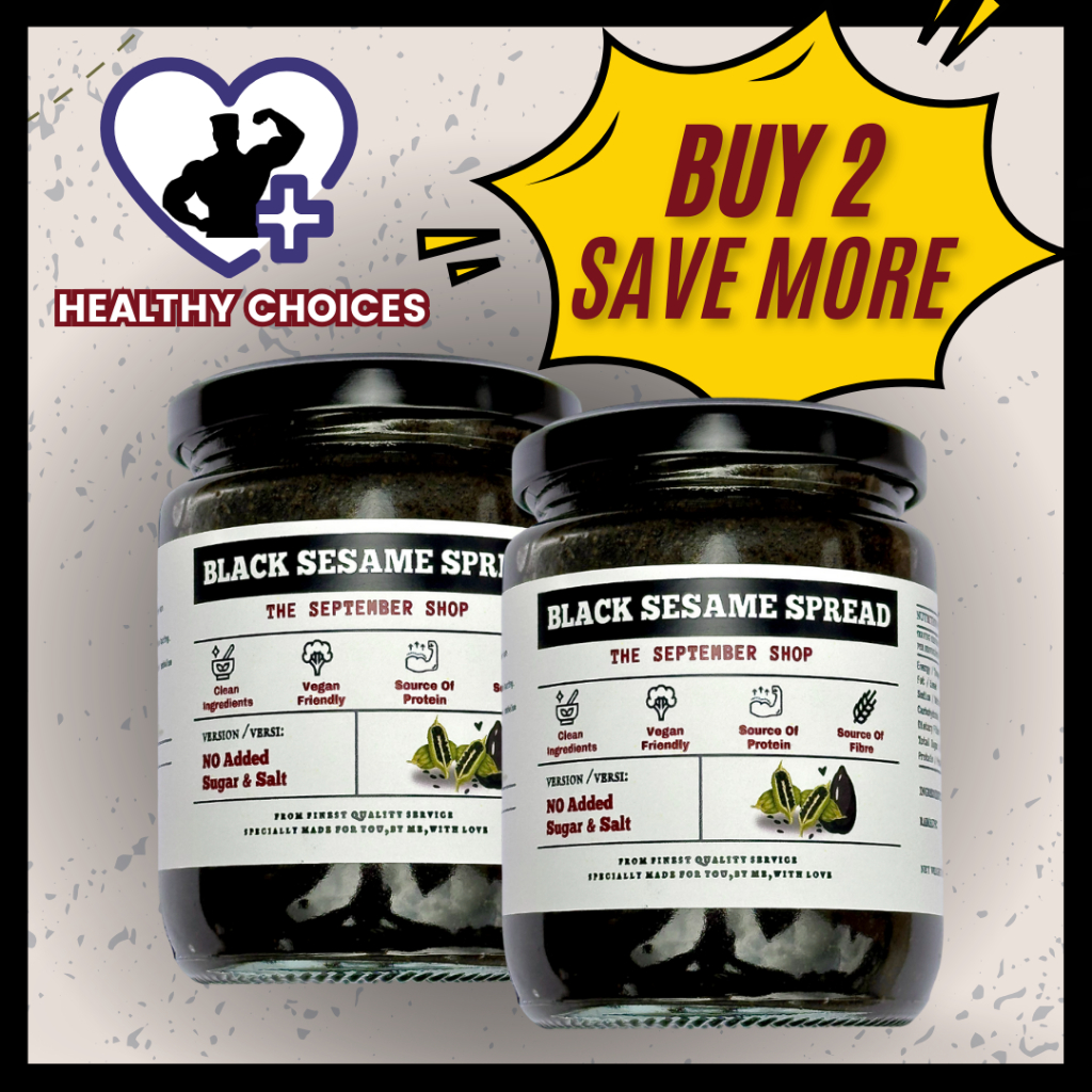 [ BUNDLE & SAVE ] Pure Black Sesame Spread ( No Sugar / Less Sugar and ...