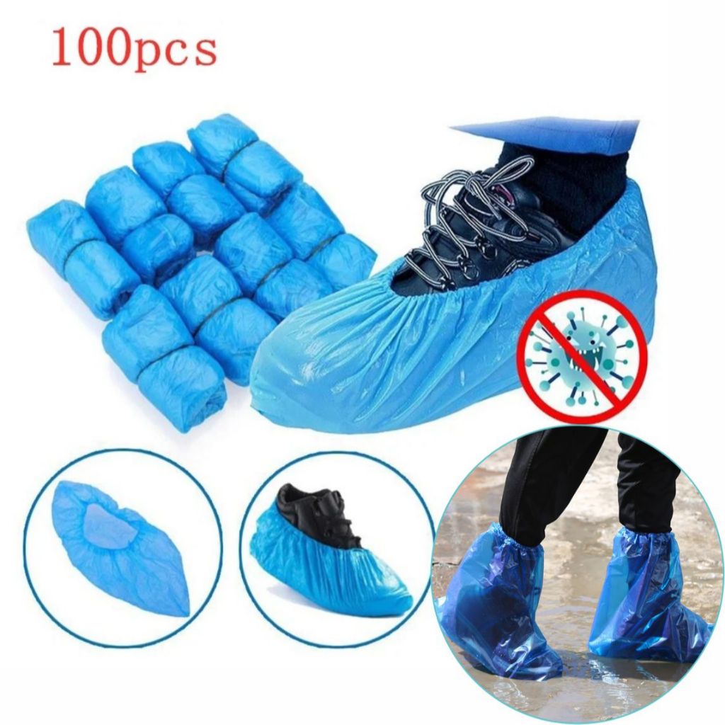 100 Pcs Disposable Shoe Covers for Household Construction Workplace ...
