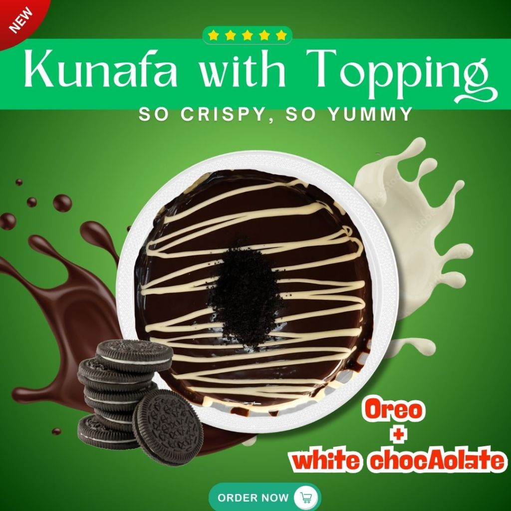 Oreo Crunch Kunafa Plate + White Chocolate | Fast Ship Dessert | Shopee ...