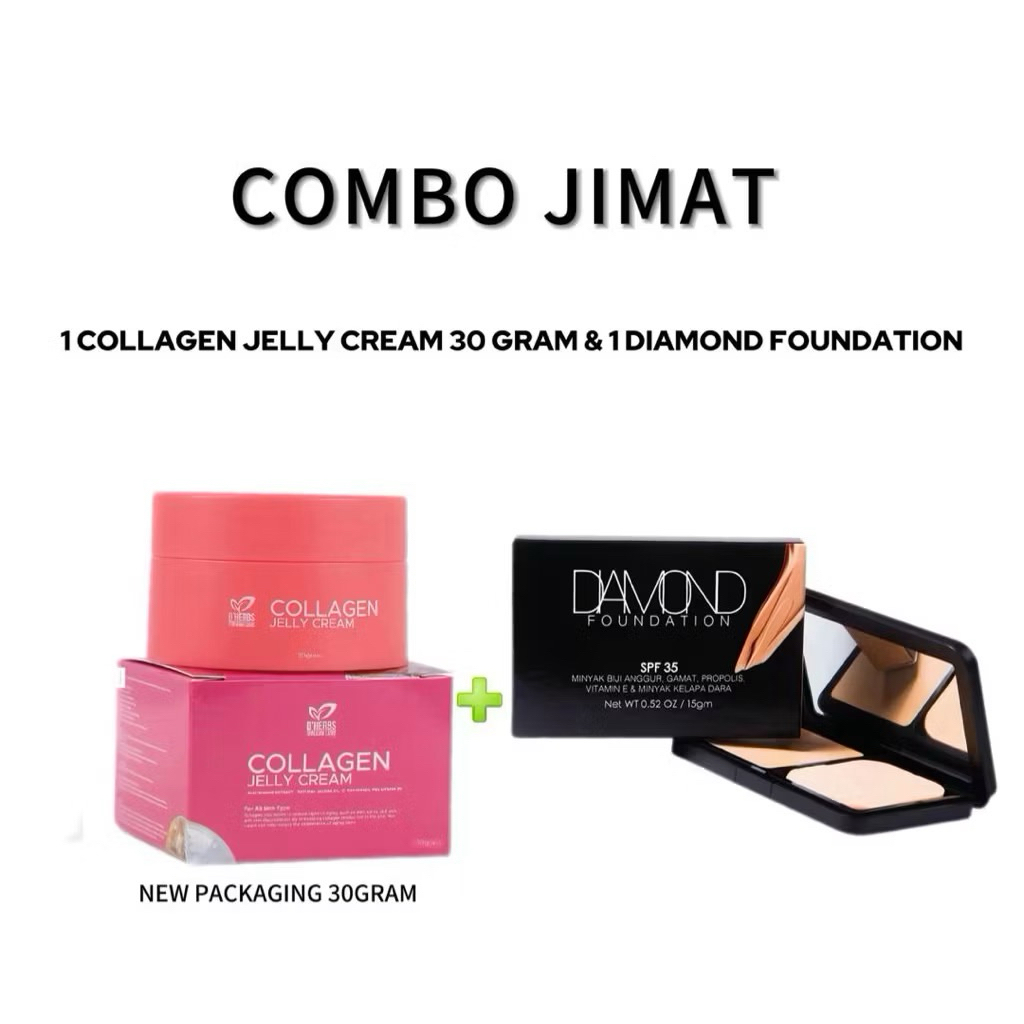 DHERBS COMBO JIMAT (1 COLLAGEN JELLY & 1 DIAMOND FOUNDATION) | Shopee ...