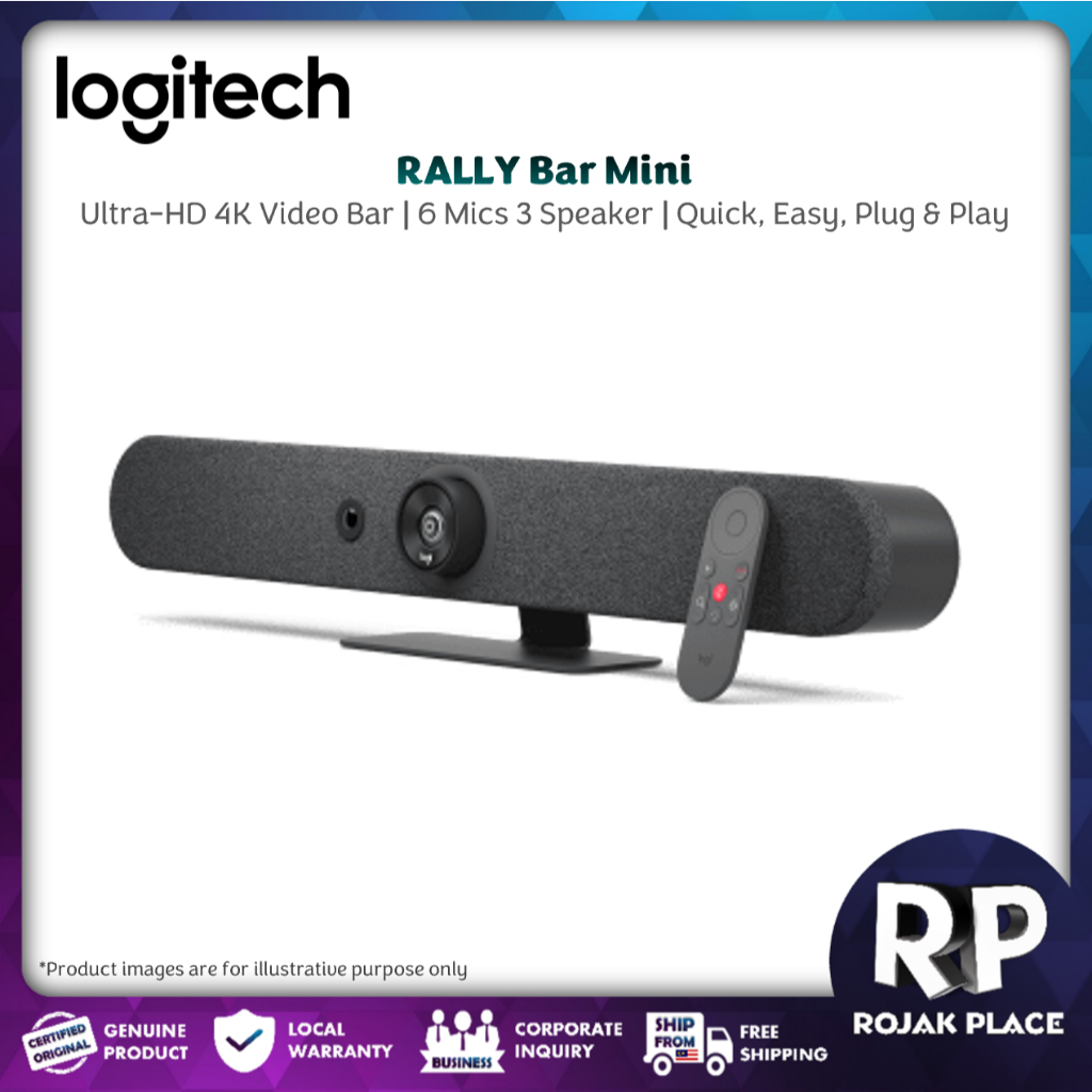 Logitech Rally Bar Mini All-In-One Video Conferencing System 4K Ultra ...