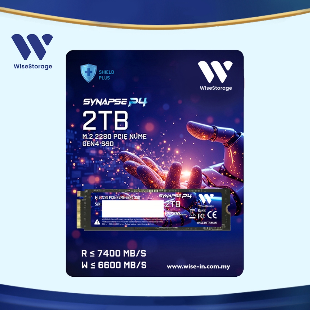 WiseStorage SYNAPSE P4 2TB M.2 2280 PCIe 4.0 NVMe Gen4 SSD – High-Speed ...