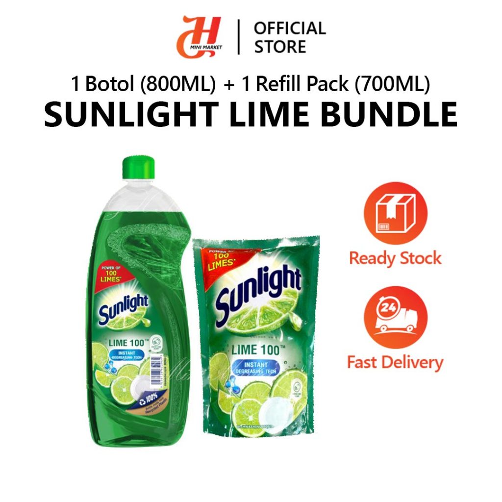 Sunlight Dishwash Liquid Lime [800ml] Carton of 12/Single Pack | Shopee ...