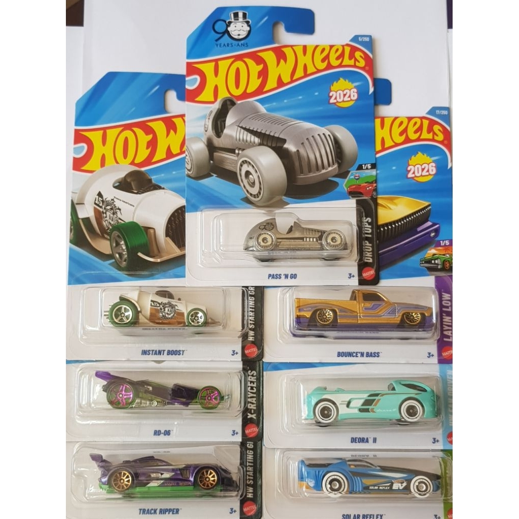Hotwheels Case A 2026 Assortment Pass N Go,Instant Boost,RD-06,Track Ripper,Bounce'N Bass,Deora ...